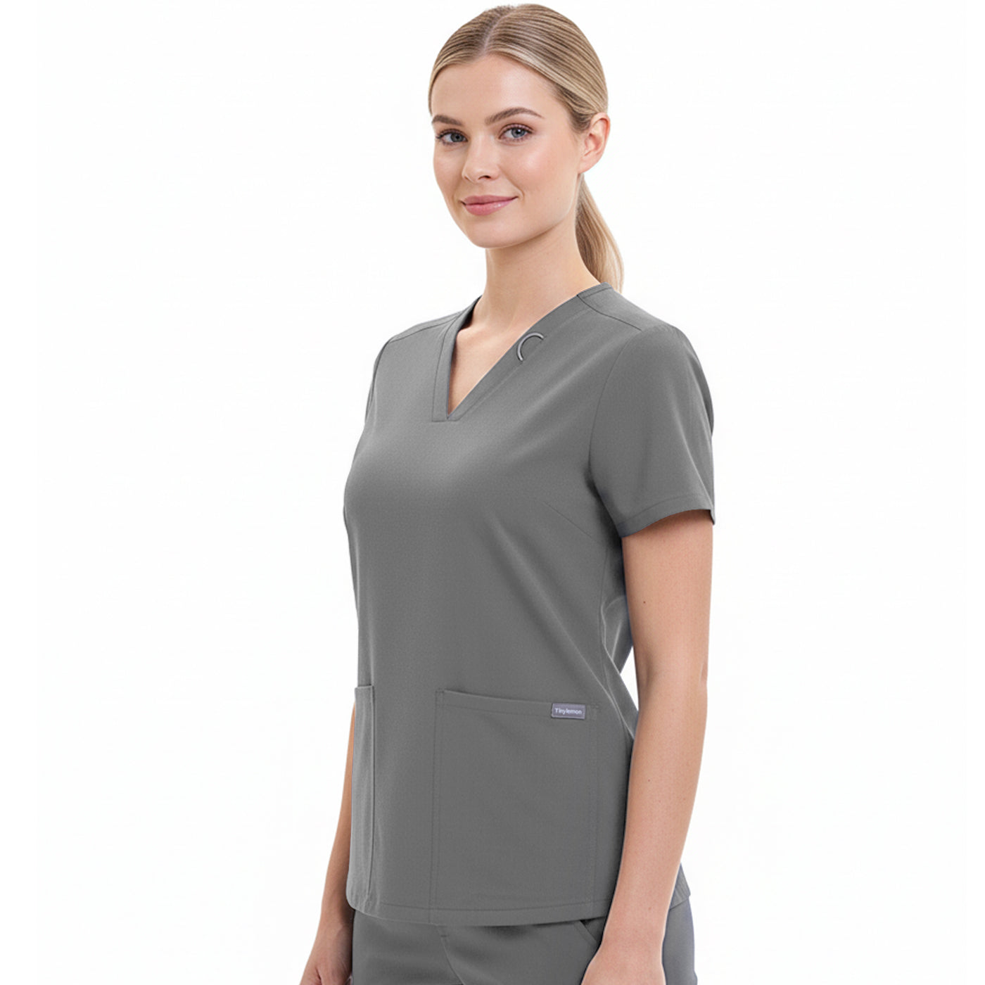 Women Scrub Top - 4 Pockets V-Neck – Tinylemon